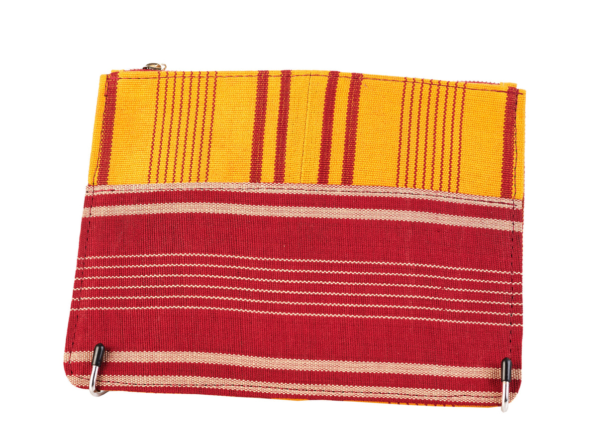 ASO OKE FLAT POUCH (MINA)- MUTARD/WINE | Quintessence